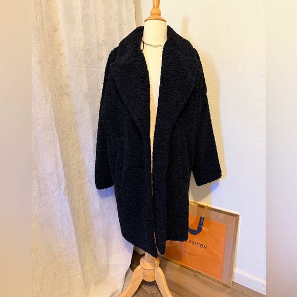 Zara | Jackets & Coats | Zara Black Teddy Jacket | Poshmark